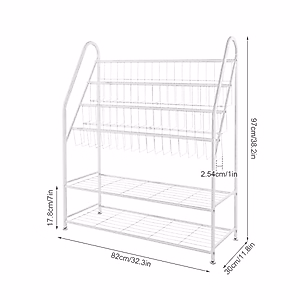 YETINGSHOP Kids Bookshelf, Large Black Bookcase, Large Capacity Books Toys Organizer (White)
