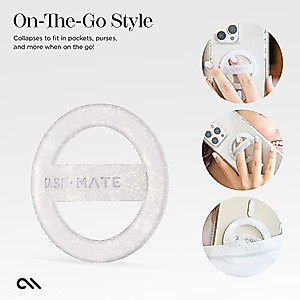 Case-Mate Magnetic Phone Grip [Loop Grip] - Removable Magnetic Phone Ring Holder for Hand - Soft Ultra-Thin Collapsible MagSafe Phone Holder for iPhone 14 Pro Max / 13 Pro Max / 12 Pro Max - Sparkle