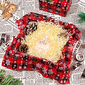 Whaline 120 Sheet Christmas Buffalo Plaid Tissue Paper Winter Red Black Plaids Snowflake Tissue Paper Xmas Wrapping Paper Rustic Art Craft Paper for Christmas Winter Party Craft Gift Wrapping