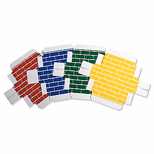 Lillian Vernon Primary Building Bricks - Kids Cardboard Bricks, Each 9" x 4" x 2" (Set of 24)
