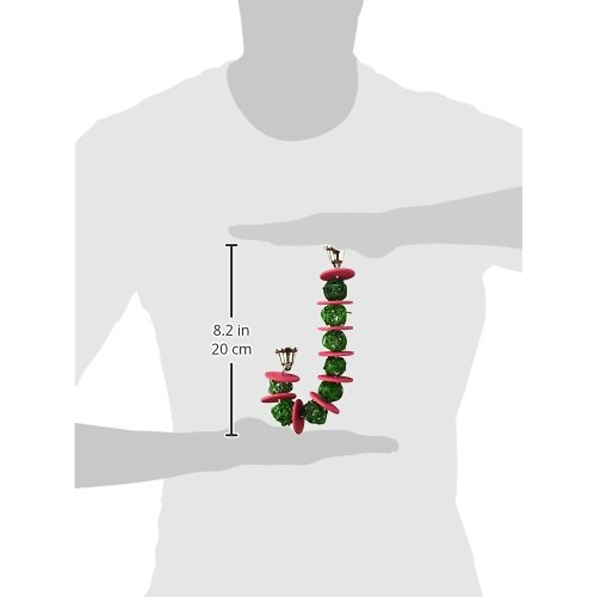 Super Bird Creations SB186 Vine Ball Candy Cane Bird Toy, Small/Medium Bird Size, 9" x 4"