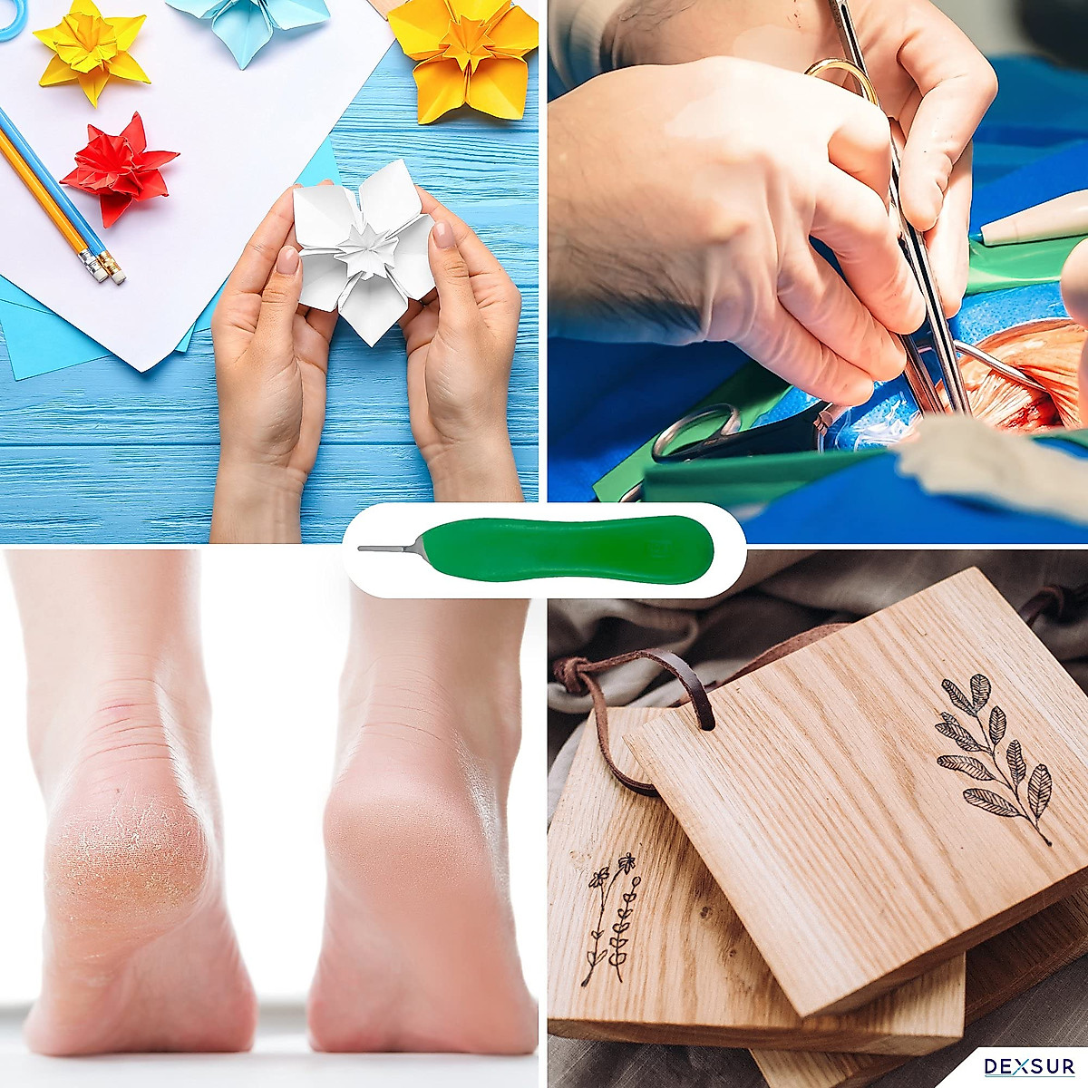 DEXSUR Scalpel Handle # 5, Premium Quality, Rust Proof Hard Plastic Scalpel Knife Handle, Lightweight and Durable, Fits Surgical Blades No. 10, 11, 12, 13, 14 and 15