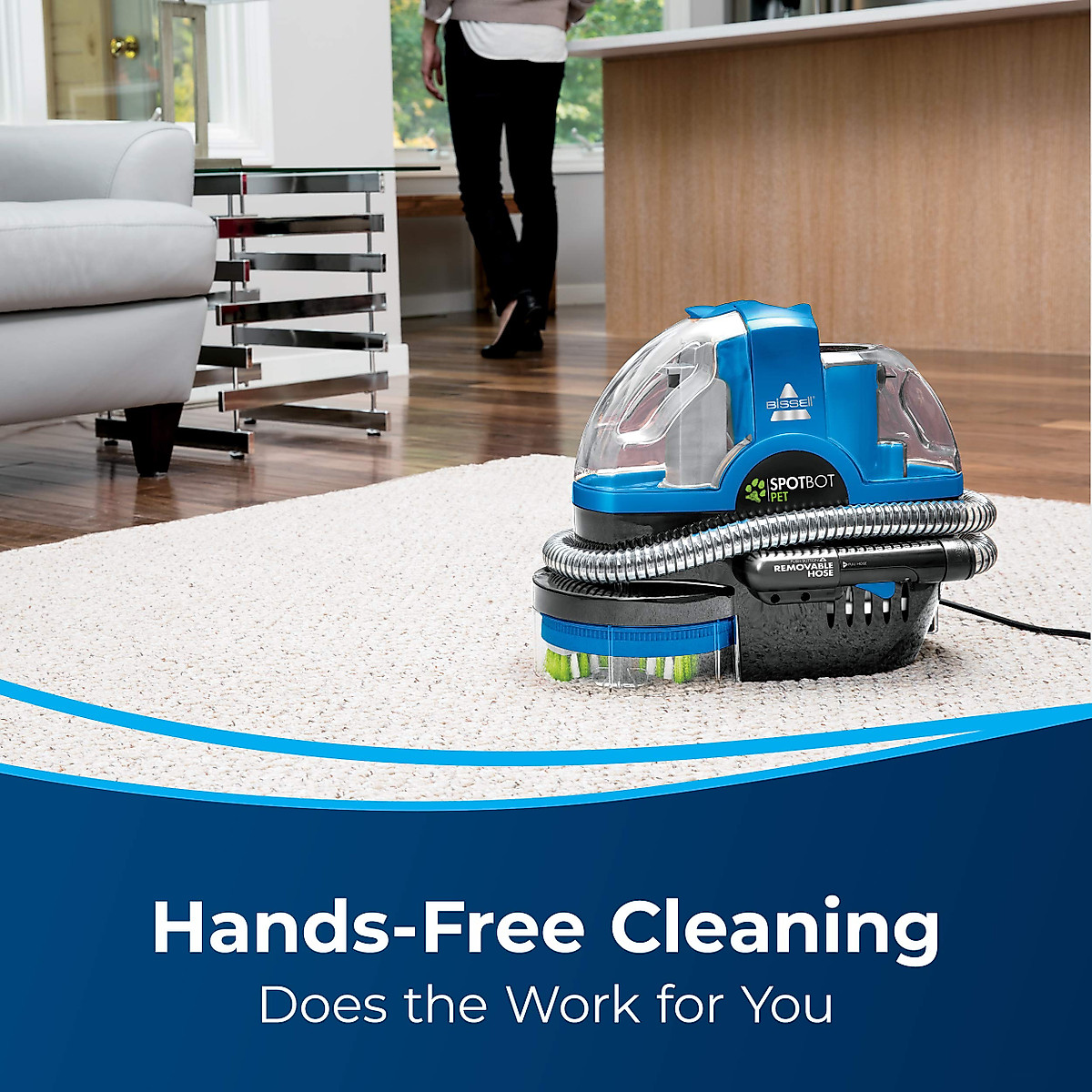 Bissell SpotBot Pet handsfree Spot and Stain Portable Deep Cleaner, Blue, 2117A