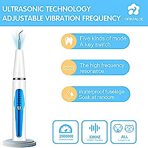ofikpaloe Dog Teeth Cleaning Kit, Electric Dog Tartar Remover for Teeth, Pet Ultrasonic Dental Cleaning Machine, Easy Dog Dental Care, Suitable for Large and Small Dogs. (Blue)
