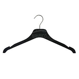 NAHANCO Equinox Wooden Shirt Hanger, 17" - High Gloss Black, 50/CTN