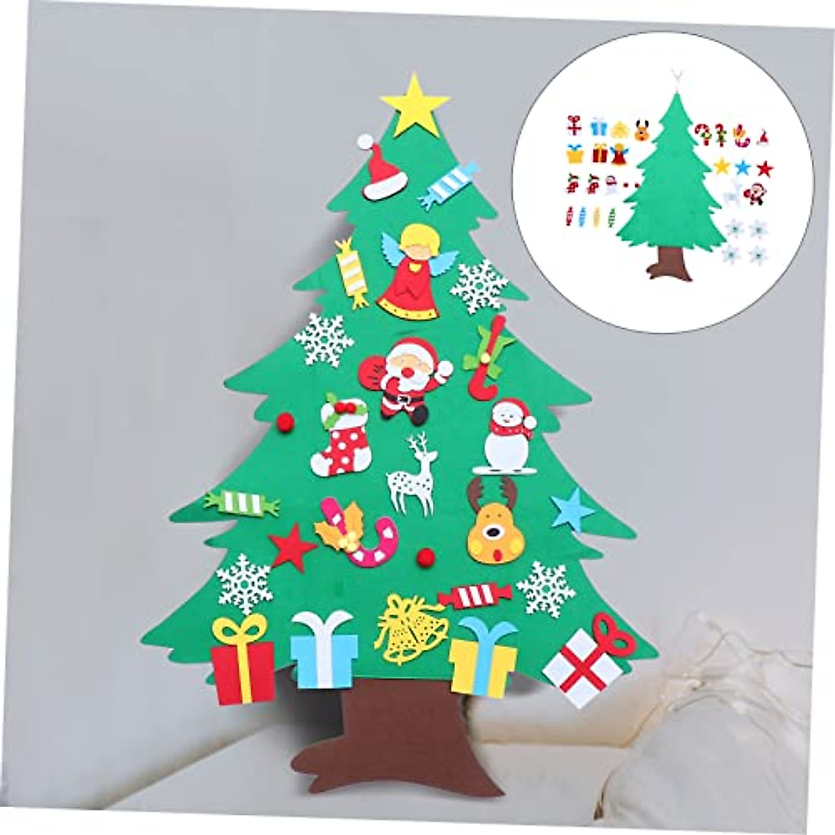 OFFSCH 1 Set Felt Christmas Tree Play Set Christmas Decor Table Top Decor Felt Tree Ornaments Felt Christmas Tree for Toddlers 3D Felt Christmas Tree Xmas Ornament Felt Christmas Tree Set