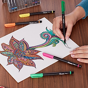 Sharpie Felt Tip Pens, Fine Point (0.4mm), Blue, 12 Count