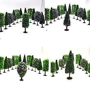 Miniature Trees and Model Trees with Base Bushes Diorama Trees Woodland Model Train Scenery Fake Trees for DIY Landscape, 16 PCS by Baryuefull