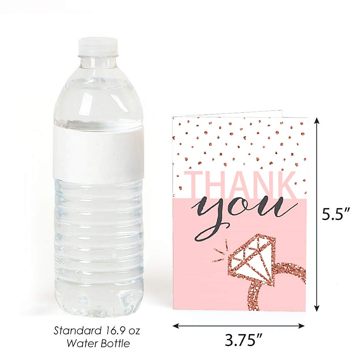 Big Dot of Happiness Bride Squad - Rose Gold Bridal Shower or Bachelorette Party Thank You Cards (8 count)