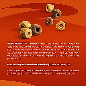 Purina Friskies Playfuls With Chicken and Liver Flavor Cat Treats - (Pack of 10) 2.1 oz. Pouches