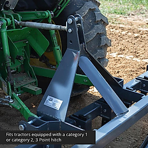 Titan Attachments 8 FT Land Leveler and Grader with Shanks for 3 Point Tractor Fits Cat 1 and Cat 2
