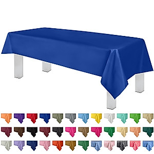 Grandipity Blue Plastic Table Cloth Disposable (6 Pk) 54in x 108in Plastic Tablecloths for Rectangle Tables - Premium Party Table Cloths Disposable for 6ft to 8ft Rectangle Tables