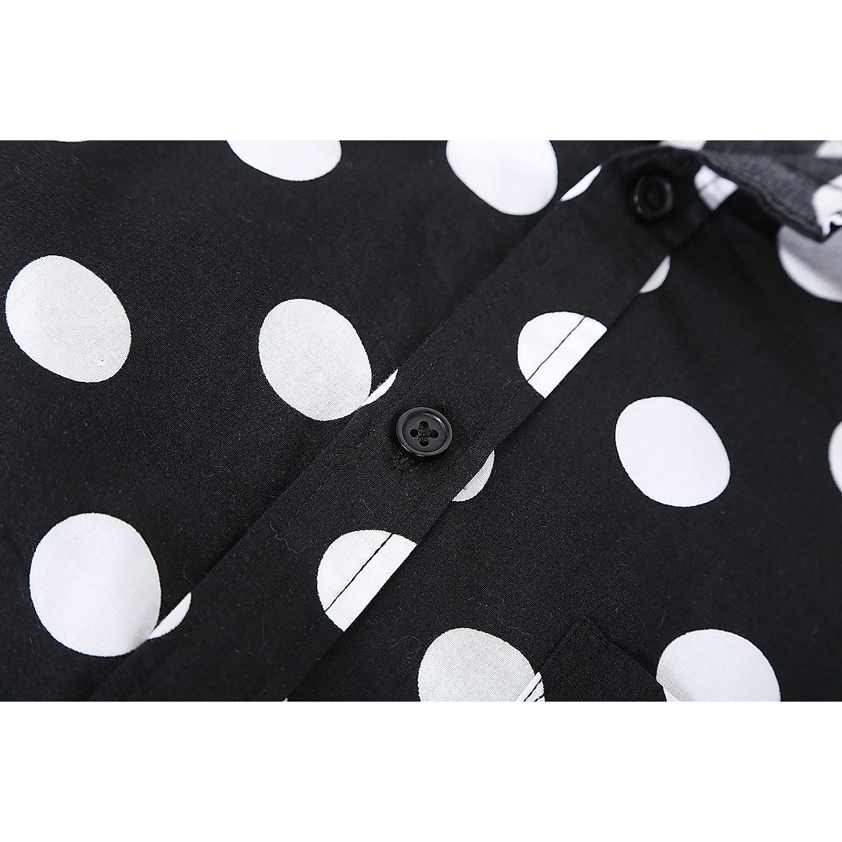 Men's Regular-Fit Short Sleeve Dress Shirt Premium Polka Dot Prints Button Down Casual Cotton Shirts for Men