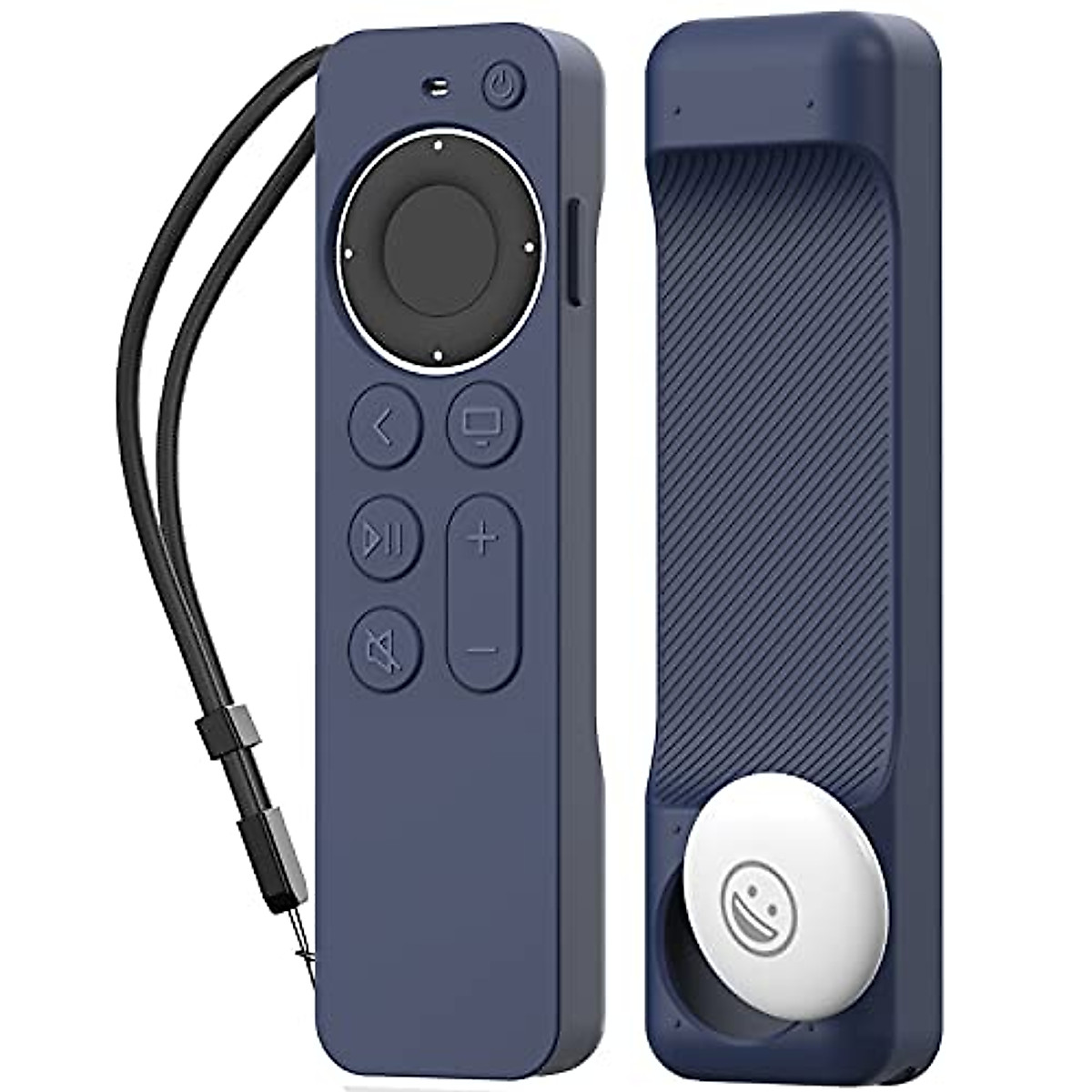 AhaStyle Case Compatible with 2022 Apple TV 4K HD Siri Remote 3rd Generation [AirTag Holder Built in] All Around Cover Apple TV Remote/Siri Remote (2nd) and AirTag (Midnight Blue)