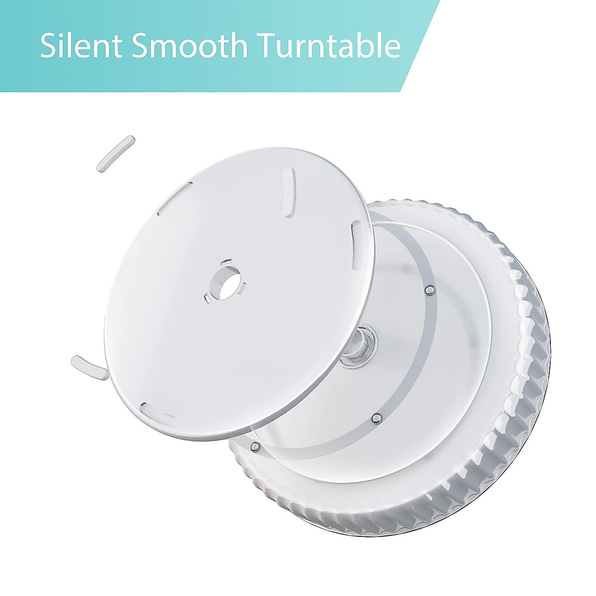 Lazy Susan Organizer, Rotating Spice Rack Turntable for Storage Kitchen Cabinet Pantry Fridge Bins Can Jars (White - 10 inch)