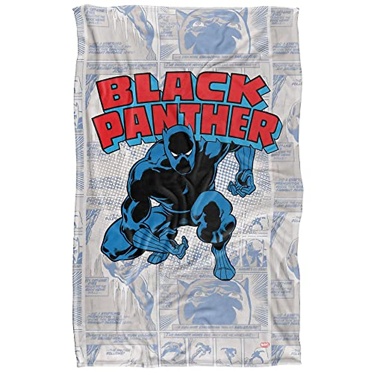 Marvel Black Panther Blanket, 36"x58", Retro Black Panther, Silky Touch Super Soft Throw Blanket