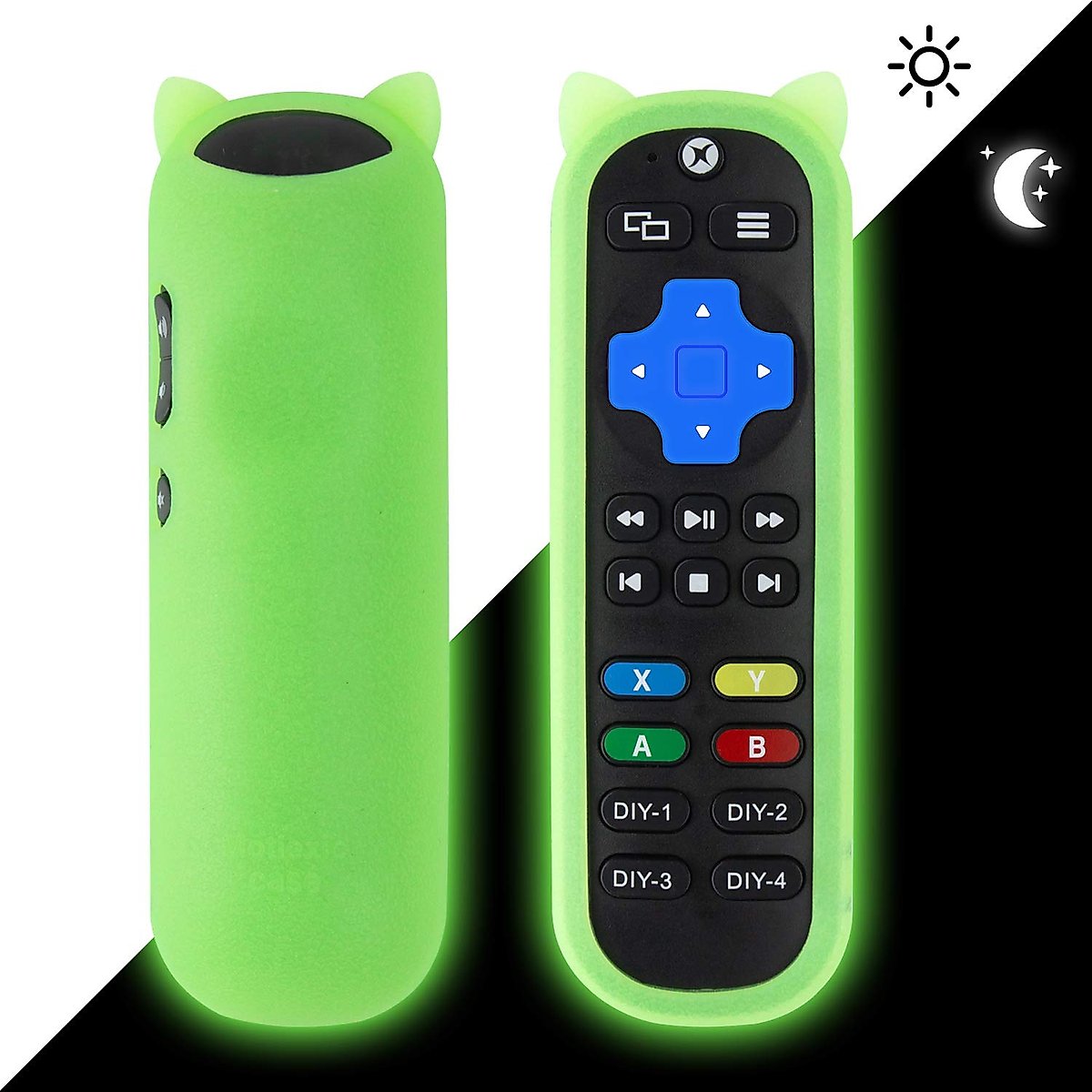 Replacement Remote Control for Xbox one, Xbox One S and Xbox One S, Standard IR Learning Remote with Grow in Dark Green Case (Remote+Green Case)