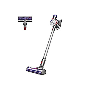 Dyson V7 Allergy HEPA Cordless Stick Vacuum Cleaner: Bagless Ergonomic, Telescopic Handle, Rechargeable, Carpet/Edge Cleaning, Height Adjustable Battery Operated (Silver)