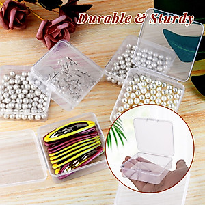 16 Pack Plastic Beads Storage Transparent Containers Box Small Drawer Organizers with Hinged Lid for Beads Earplugs Crafts Jewelry - 2.9x2.9x1 inch