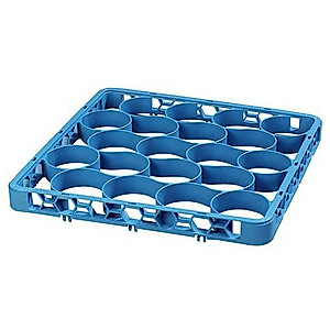 Carlisle OptiClean NeWave 20-Compartment Glass Rack Extender Blue, 19.88" Length x 19.88" Width x 1.78" Height, Polypropylene | 1 Each