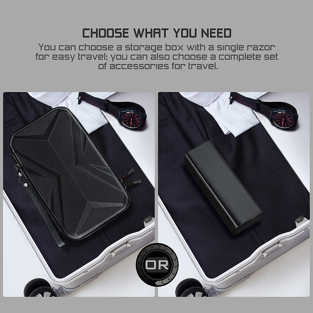 Nacuwa Hard Travel Case for Philips Norelco OneBlade QP2520, QP2530, QP2620, QP2630 Hybrid Electric Trimmer, Shaver Organizer Protective Cover Storage Bag (Black)