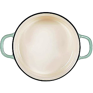 BUYDEEM CP521 Enameled Cast Iron Dutch Oven, Stylish Cupcake Design with 18/8 Stainless Steel Knob & Loop Handles, Perfect for Stewing, Roasting, Baking, 3 Quart (Cozy Greenish)