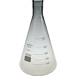 LUERFLEX 4000ML 1GAL Erlenmeyer Flask Borosilicate Glass Pack of 1