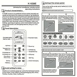 Universal A/C Air Conditioner Remote Control for Samsung Panasonic LG Fujitsu Sharp Gree Guangda Guqiao Haier Helton Hemilton Hicon Hisense Hitachi