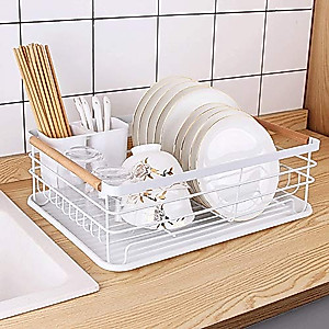PDGJG Metal Paint Sink Drain Rack Kitchen Shelves Supplies Storage Sink Dish Rack Dish Drainer Accessories Organizer