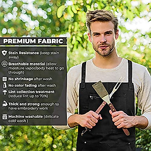 ecoZen Lifestyle Chef Apron for Men (10 oz Cotton) Ideal for Kitchen, BBQ, Cooking and Grill | Professional Grade I Fully Adjustable (M to XXL) for Perfect Fit and Comfort + Pockets