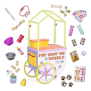 Glitter Girls – GG Pup Pet Shop on Wheels – Pet Accessory with Play Food for 14-inch Dolls & Plush Dogs – Toys, Clothes, and Accessories for Kids Ages 3 and Up
