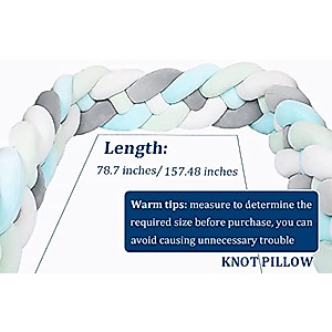 Aloiyue Premium Cushion Soft Knot Decorative Pillow Decor for Bedroom,Playroom (157.5inch，Grey+White+Green+Blue)