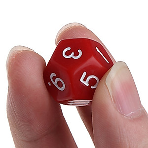 BUZHI 10pcs Portable 12 Sided Acrylic Number Dice Multicolor for Dungeon & Dragon Game Accessories Table Games Toy Supplies