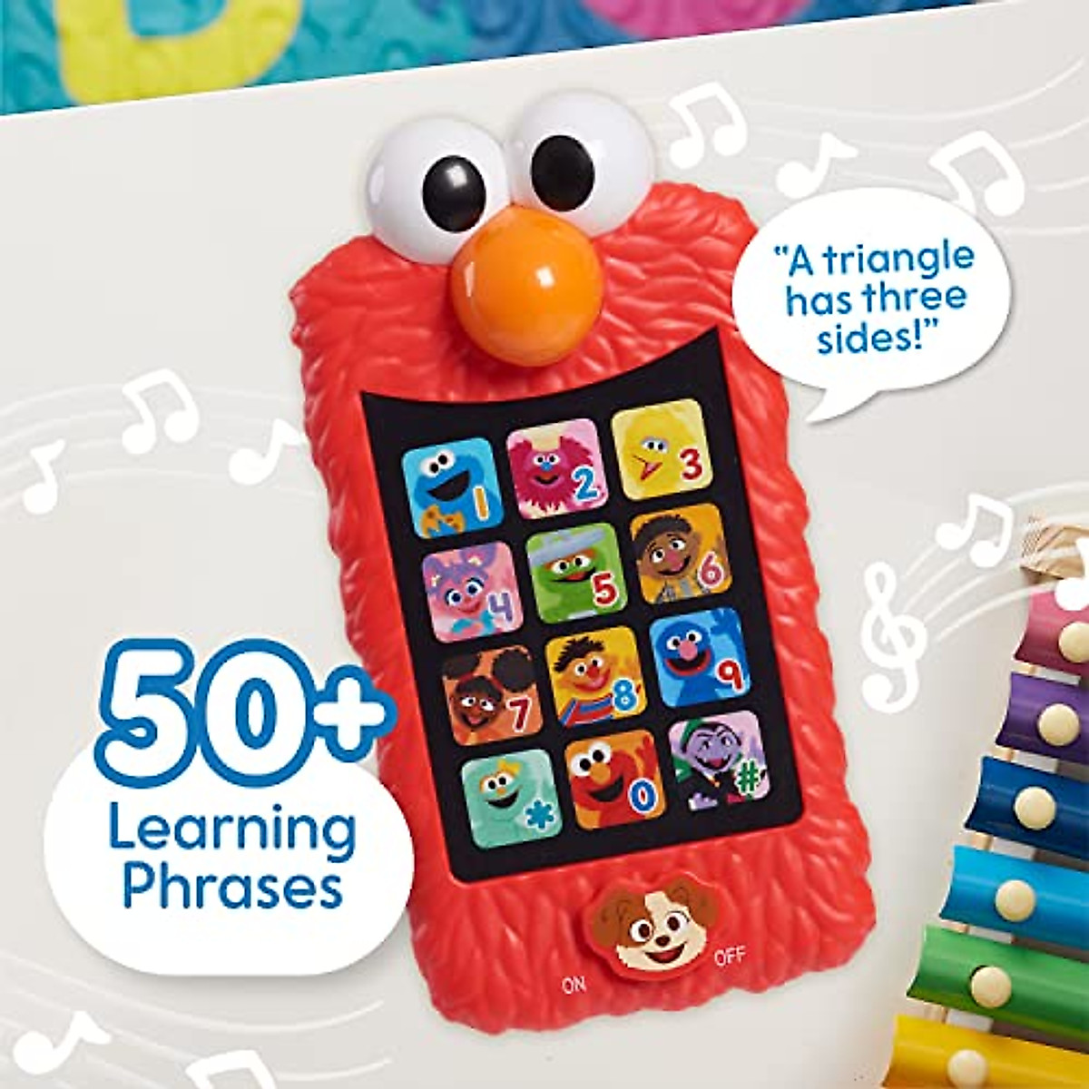 Sesame Street Learn with Elmo Pretend Play Phone, Learning and Education, Officially Licensed Kids Toys for Ages 2 Up, Gifts and Presents by Just Play