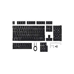 ROG PBT Keycap Set (124 Keycaps, Doubleshot Molded, Premium Feel, Long Durability, Keycap Puller, Mechanical & Optical Stabilizers, Wide Compatibility),Black