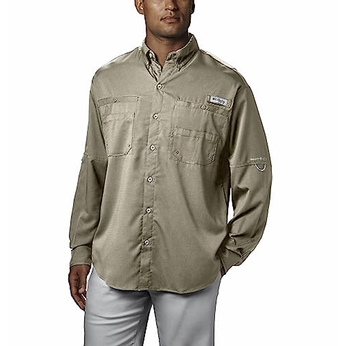 Columbia Men's Plus Tamiami II Long Sleeve Shirt, Fossil - Small