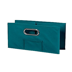 Niche Cubo Set of 12 Half-Size Foldable Fabric Storage Bins with Label Holder- Teal
