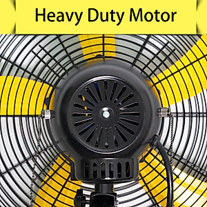 HiCFM 20" Oscillating Wall Fan, 4800 CFM High Velocity Industrial Wall Mounted Heavy Duty Shop Fans with 3 Speed Settings 80° Oscillation for Commercial Garage Warehouse workshops Factory