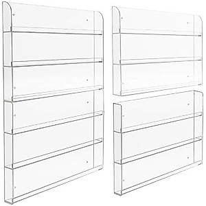 Sorbus Nail Polish Wall Rack Display Holder - Stylish Organizer for Home, Salon, Spa, Tattoo Shop, 6-Tiers, Holds Up to 90 Bottles, Acrylic 2-Piece Display