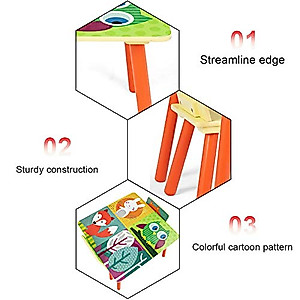 TimmyHouse Desk Kids Table and 2 Chairs Set for Toddler Baby Gift Furniture Cartoon Pattern