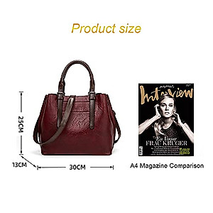 KKP Versatile handbag High texture women's large capacity single shoulder messenger bag-Claret