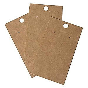 400 Pack Earring Cards - Earring Card Holder - Custom Earring Cards for Earring Display - Hanging Earrings - Bulk Earring Cards - 2 x 3.5 Inches - Brown (Pack of 400)