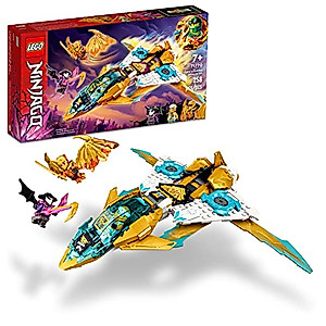 LEGO NINJAGO Zane's Golden Dragon Jet, 71770 Toy Plane Set, Birthday Gift Idea for Kids, Boys and Girls 7 Plus Years Old with Cole & Zane Minifigures