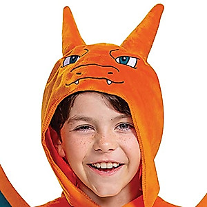 Disguise Charizard Costume for Kids, Official Pokemon Costume Hooded Jumpsuit, Child Size Large (10-12)