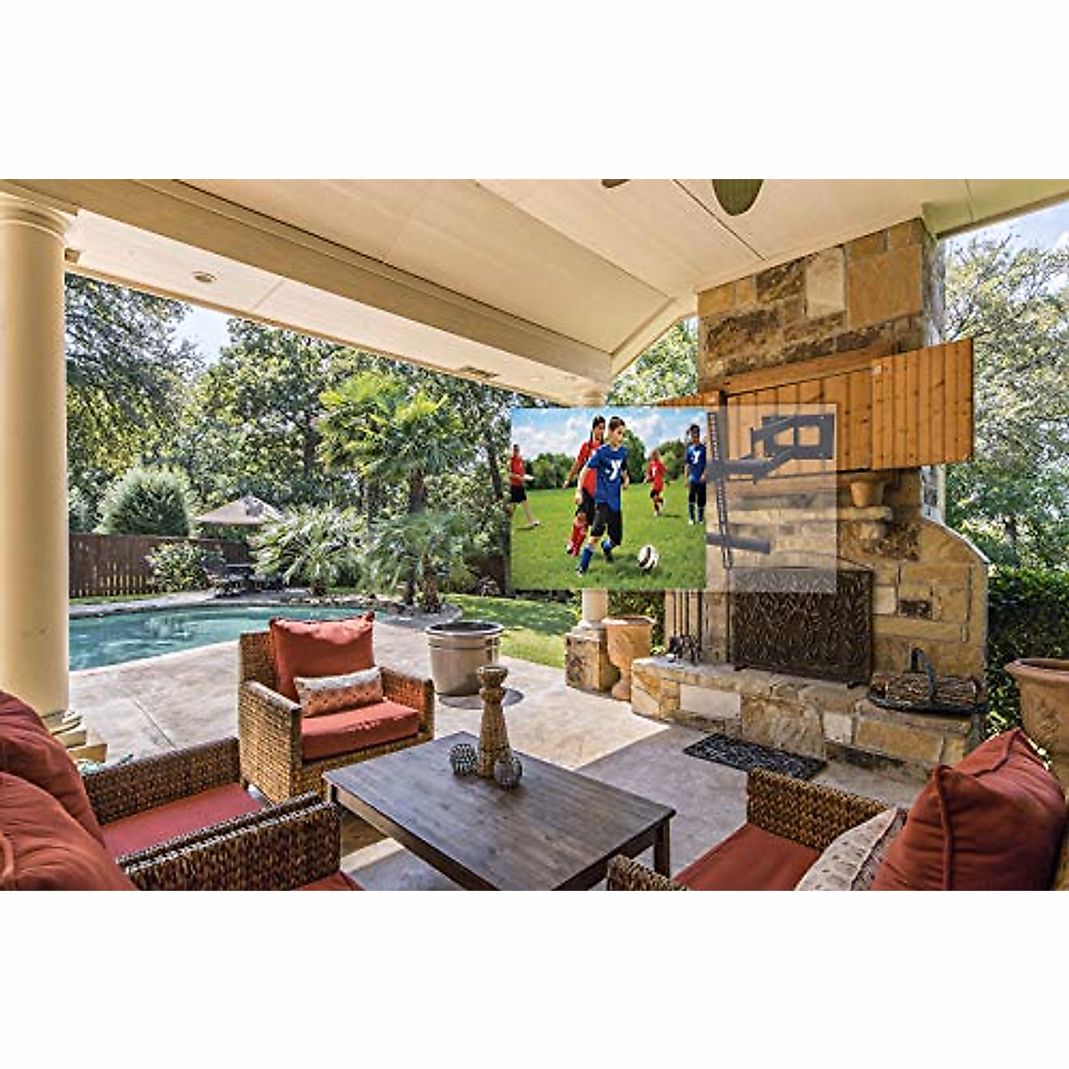 FORGING MOUNT Long Arm TV Mount Full Motion Wall Mount TV Bracket with 43 inch Extension Articulating Arm TV Wall Mount, Fits 42 to 80 Inch Flat/Curve TVs Holds up to 100 lbs,VESA 600x400mm Compatible