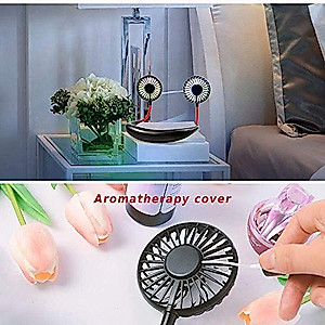 YJCloud Neck Fan,Hand Free Portable fan,Usb Portable Battery Operated Personal fan,Hanging neck fan with mini Rechargeable LED,Neckband fan/Wearable fan for Traveling Outdoor Office,Black