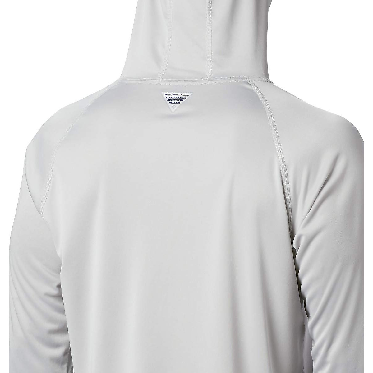 Columbia Men's Terminal Tackle Hoodie, Cool Grey/Vivid Blue Logo, Large