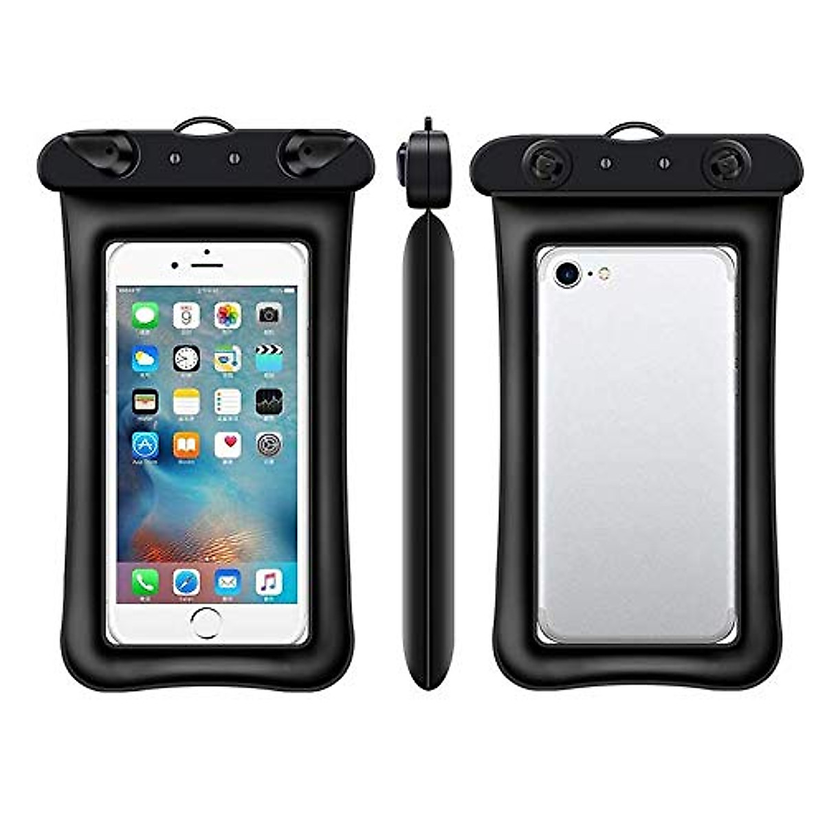 Floating Waterproof Pouch for Samsung Galaxy Note 20 Ultra S20 S21 S22 S23 Ultra S21+ S20 Plus S21 FE Note 10 Plus Lite 9 S10 Plus A53 5G, A13 5G, A52 5G, A42 5G Underwater Phone Case Dry Bag Black