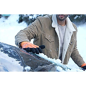 Deerskin or Waterproof Cold Weather Work Gloves Double Coated Windproof HPT Plam and Fingers Acrylic Terry inner