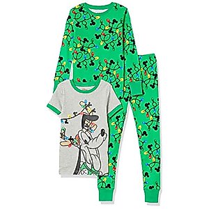 Amazon Essentials Disney | Marvel | Star Wars Toddler Boys' Pajama Set (Previously Spotted Zebra), Pack of 2, Mickey Holiday, 3T